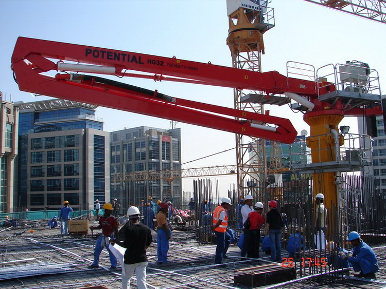 Cable Remote Control Concrete Pump Placing Boom Fully Hydraulic Driven ...