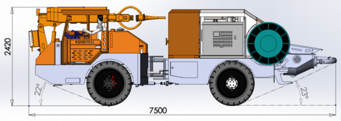 Articulated Steering Underground Shotcrete Machine For Mining